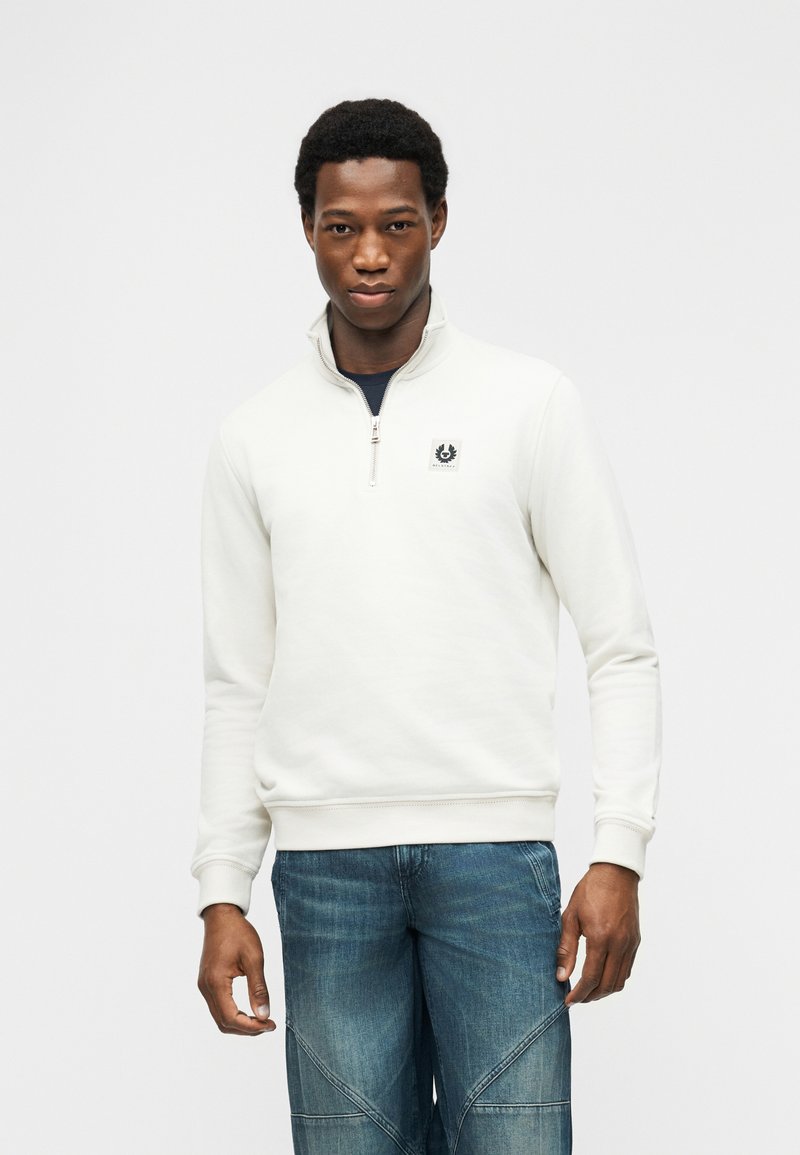 Belstaff QUARTER ZIP - Sweatshirt - silver birch/sand - Zalando.at