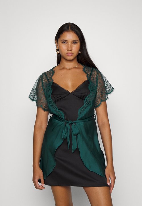 Hunkemöller KIMONO SHORT SOPHIA - Bademantel - blue/blau - Zalando.ch