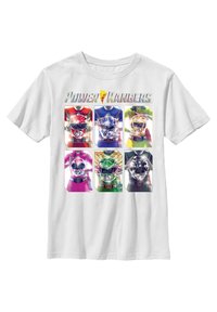 Henry Tiger POWER RANGERS HOLDING HELMETS - T-Shirt print - white/weiß ...