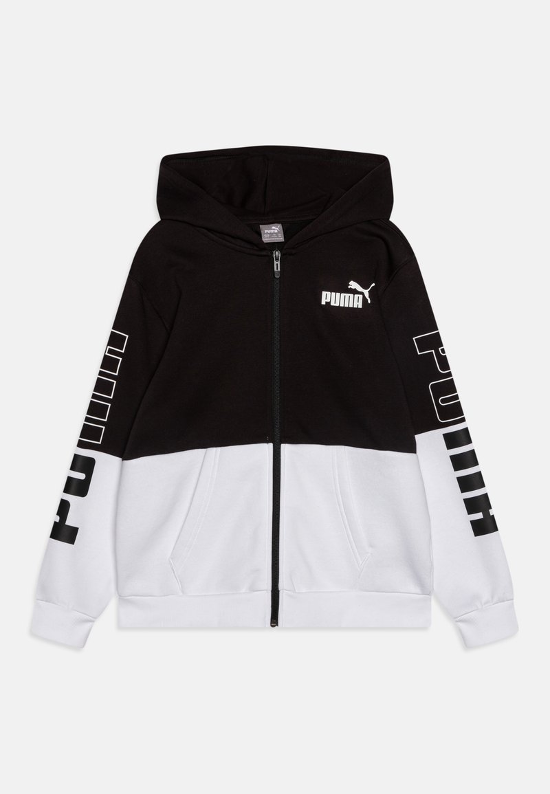 Puma POWER COLORBLOCK FULL ZIP UNISEX - Sweat zippé - black/noir ...