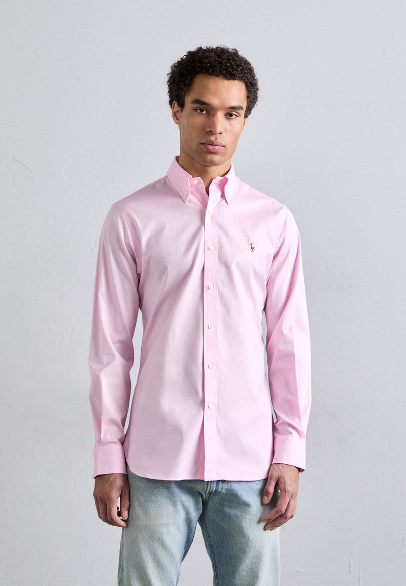 Polo Ralph Lauren LONG SLEEVE - Shirt - pink/white/pink - Zalando.ie