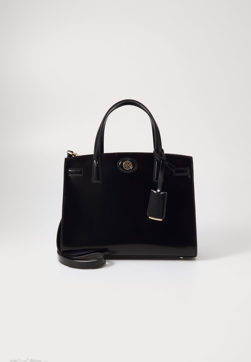 Tory Burch ROBINSON SPAZZOLATO SMALL SATCHEL - Kabelka - black/černá ...
