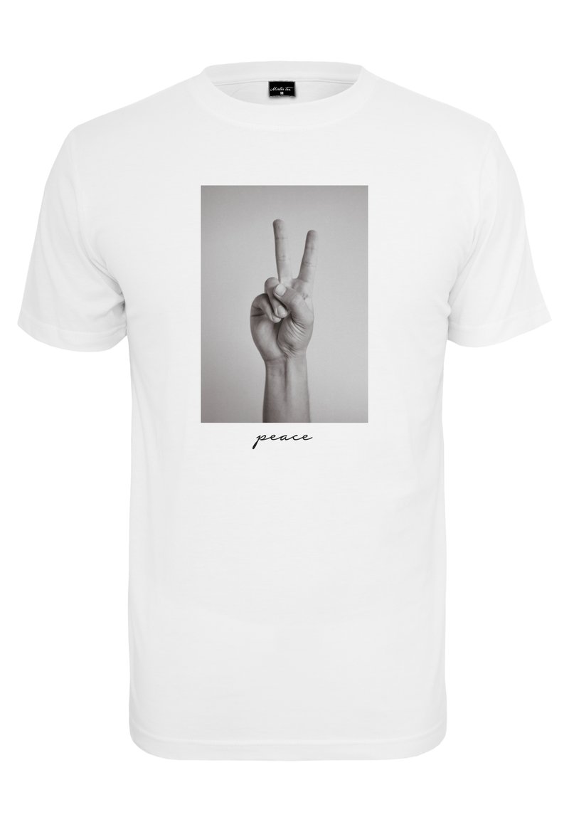 Mister Tee Peace Sign T Shirt Print White Weiß Zalando De