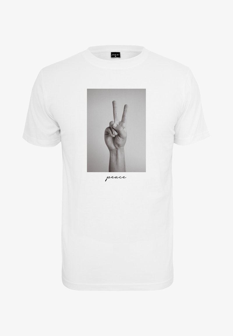 Mister Tee Peace Sign T Shirt Print White Weiß Zalando De
