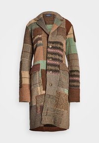 Polo Ralph Lauren PATCHWORK WOOL-BLEND SWEATER COAT - Cardigan - tan ...