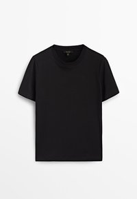 Massimo Dutti AUS PREMIUM - Basic T-shirt - black - Zalando.co.uk