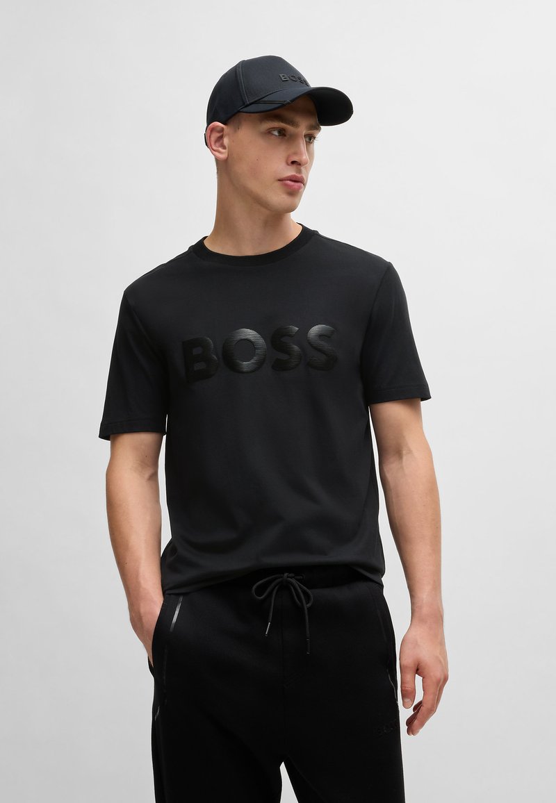 BOSS TEE MIRROR - Print T-shirt - black - Zalando