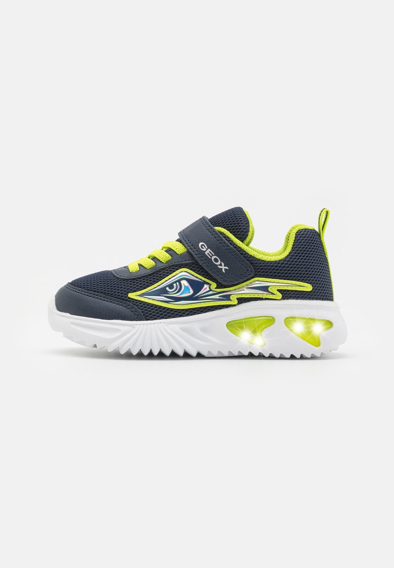 Geox ASSISTER BOY LIGHTS - Sneakers laag - navy/lime/donkerblauw ...
