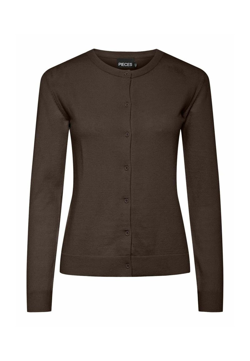 Pieces Knitted PCNORA - Cardigan - hot fudge/mørkebrun - Zalando.no