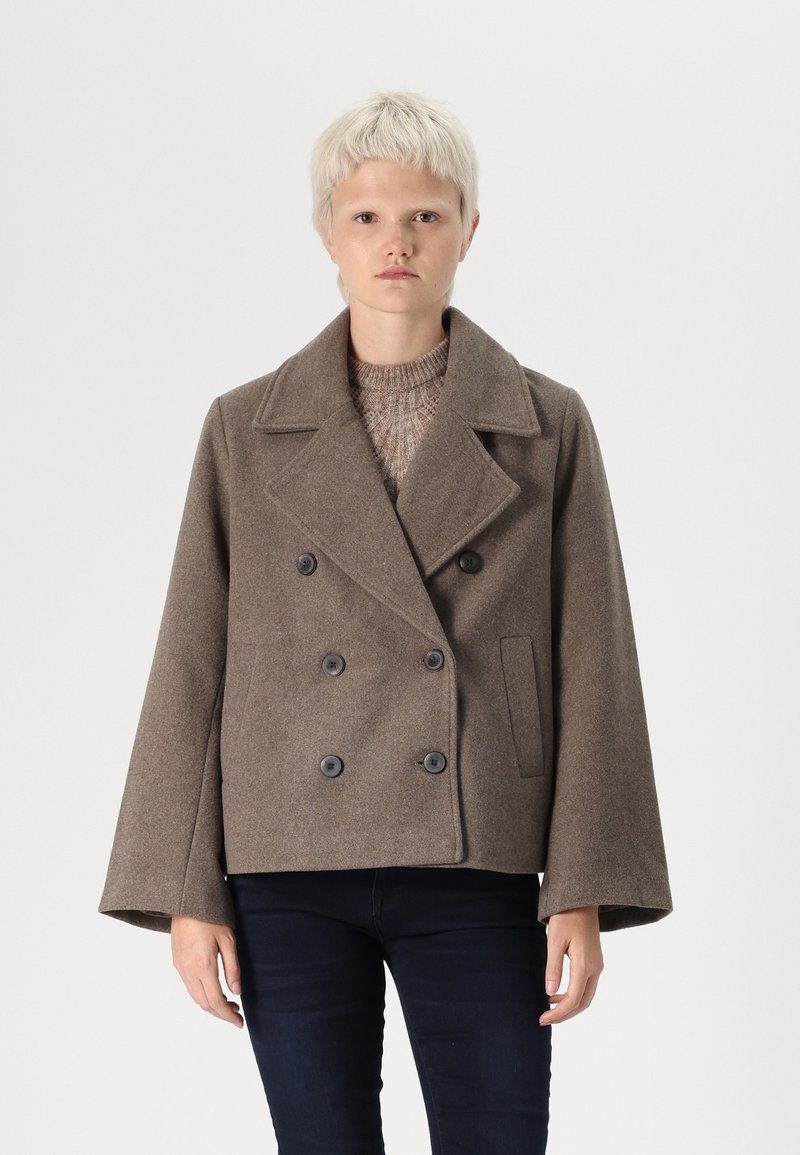 Object OBJKEILY SHORT JACKET - Jachetă subțire - morel/maro - Zalando.ro