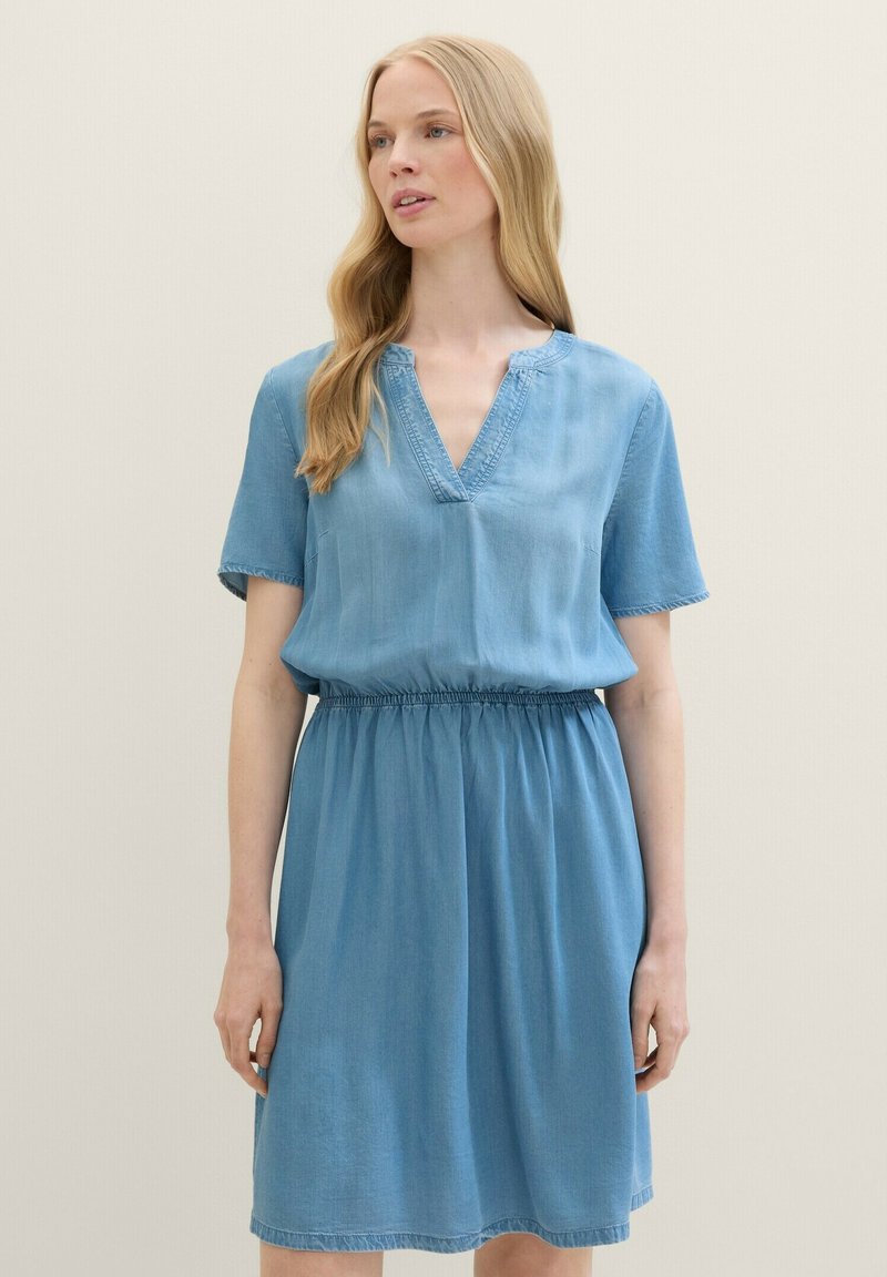 TOM TAILOR Vestido vaquero - clean mid stone blue denim/blue denim ...