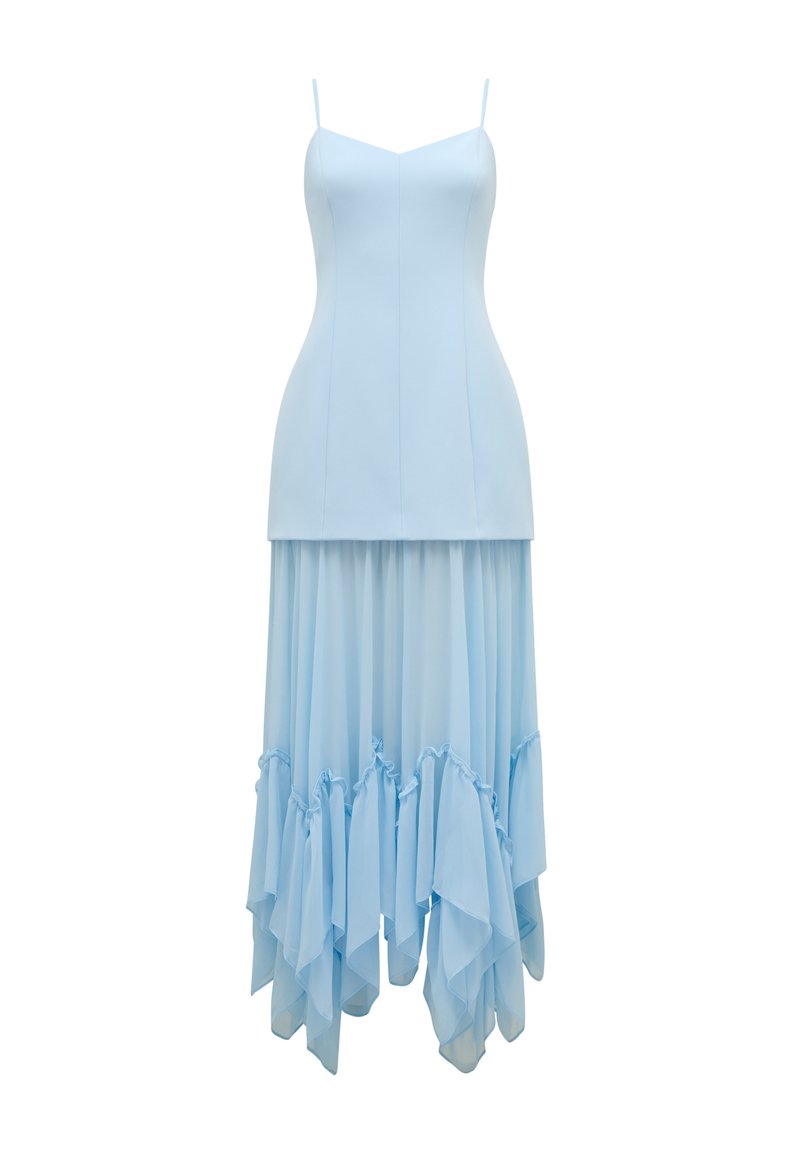 Forever New Petite PARIS SHEER RUFFLE MAXI - Robe de soirée - soft blue ...