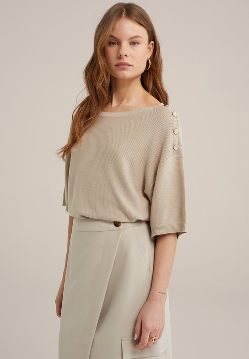 Soft Rebels MARLA SS O-NECK - Trui - tigers eye melange/lichtbruin ...