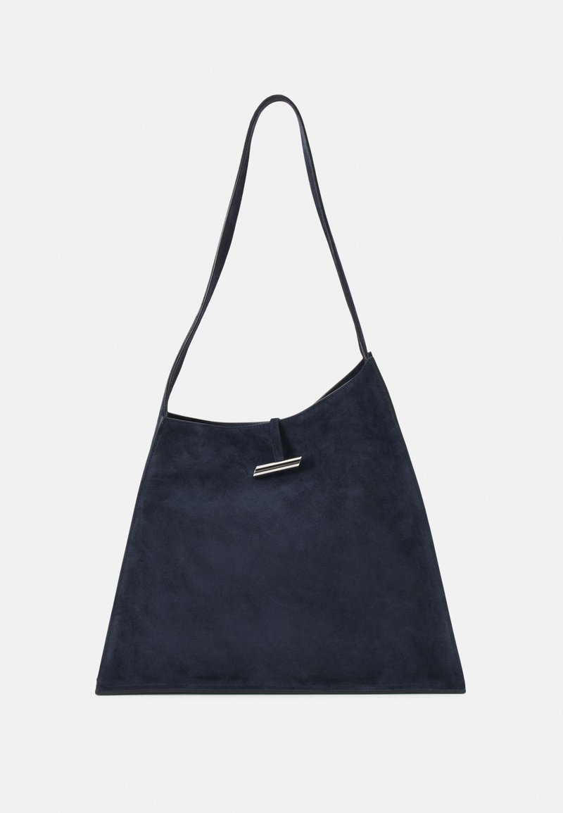 Little Liffner SLANTED HOBO BAG - Tote bag - midnight blue/dark blue ...