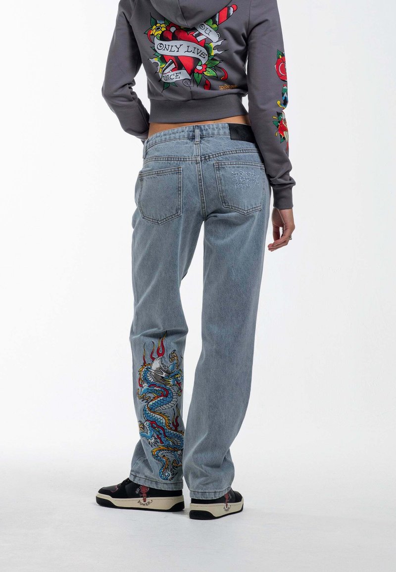 Ed Hardy DRAGON FLAME - Jeans Straight Leg - blue/blau - Zalando.de
