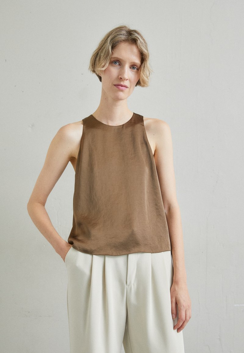 Theory RACER TANK CRUSH - Top - pecan/light brown - Zalando