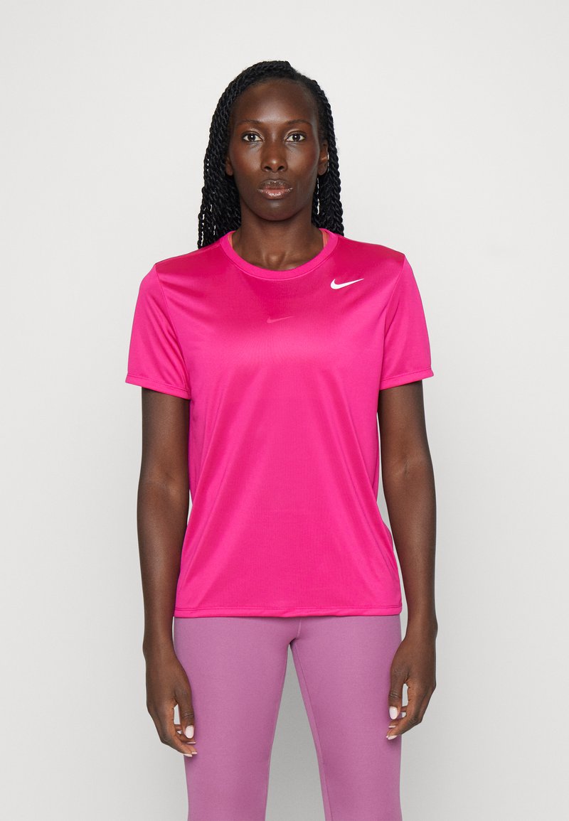 Nike Performance TEE - Sport T-shirt - fireberry/white/(rood)paars ...