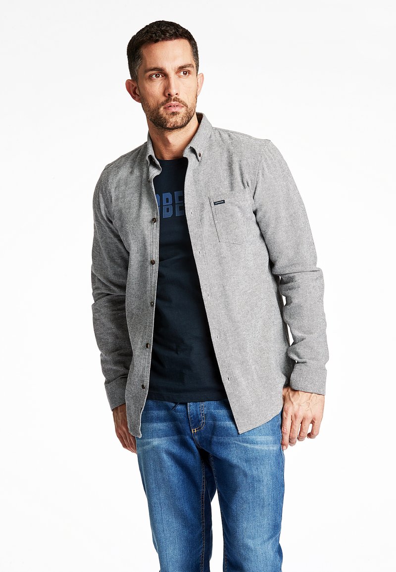 Lindbergh BRUSHED - Overhemd - grey mel/grijs - Zalando.nl