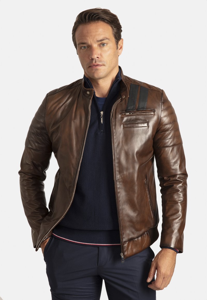 Jacey Quinn VINTAGE AND MOTO RACER - Lederjacke - brown/braun - Zalando.at