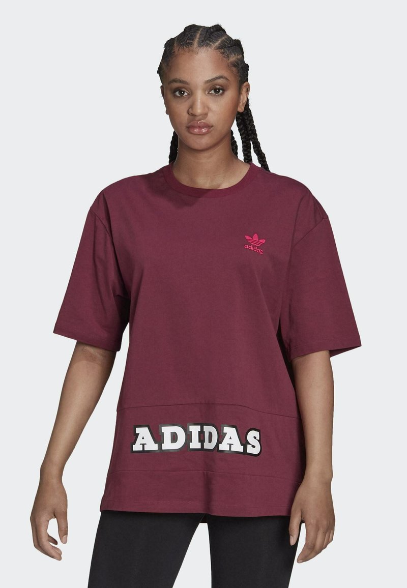 adidas Originals LOGO PLAY BF - Triko s potiskem - victory crimson ...