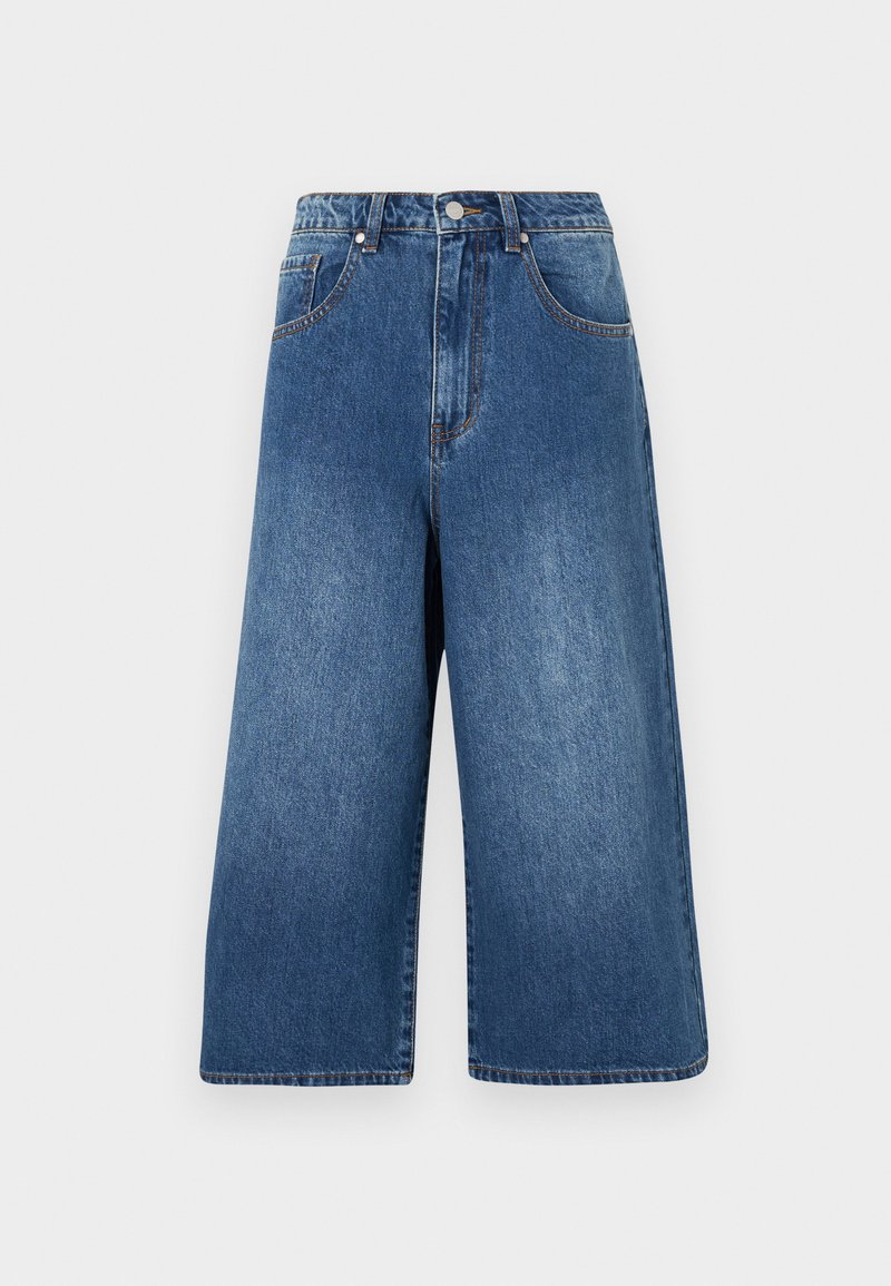 Object OBJSOFIA BERMUDA SHORTS - Jeans Straight Leg - medium blue denim ...
