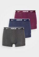 Nike Underwear TRUNK 3 PACK - Shorty - midnight navy/ bordeaux ...