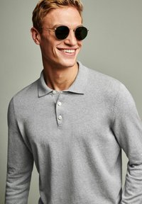 MR MARVIS THE POLO PULLOVER - Strickpullover - oysters/grau - Zalando