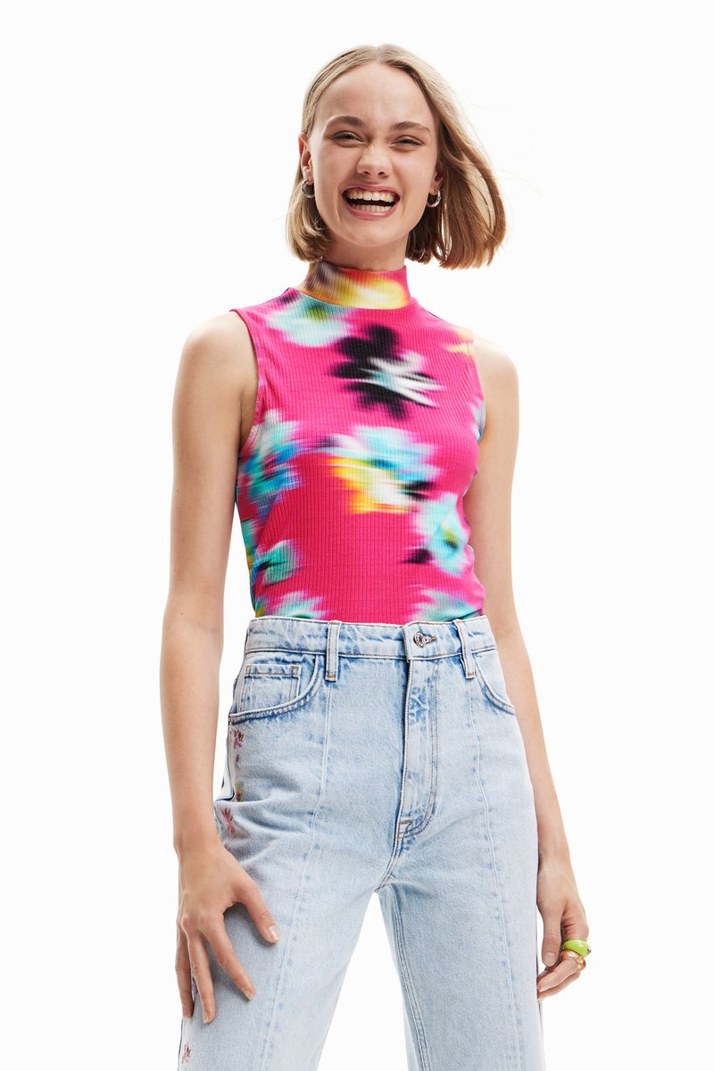 Desigual FLOR - Top - rosa marlen/donkerroze - Zalando.be