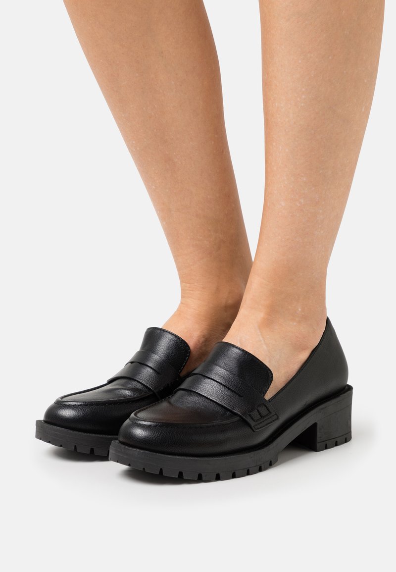 Bianco BIAPEARL SIMPLE PENNY LOAFER CARNATION - Pantofi slip-on - black ...