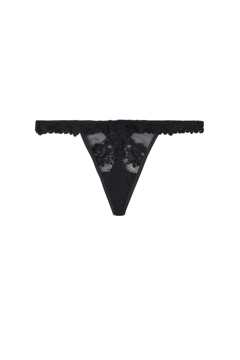 Intimissimi STRING-TANGA PRETTY FLOWERS - String - schwarz/schwarz ...