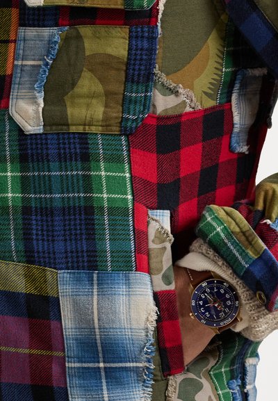 Polo Ralph Lauren PATCHWORK-DESIGN FLANNEL OVERSHIRT - Shirt ...