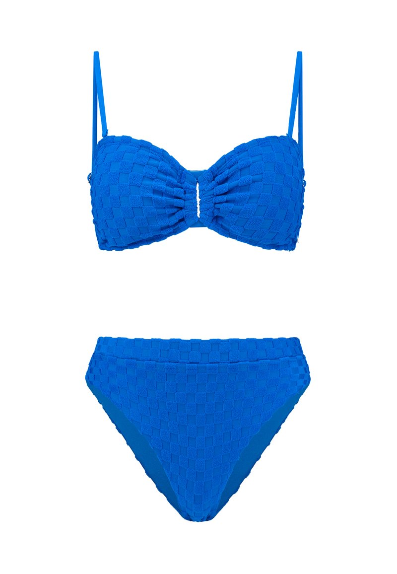 Shiwi ZOE BANDAU SET - Bikini - electric blue check/blau - Zalando.at