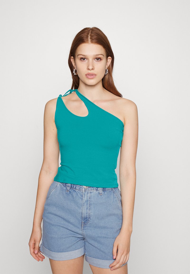 weekday-michelle-one-shoulder-tank-toppi-turquoise-medium-turkoosi