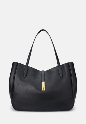 Polo Ralph Lauren POLO ID LEATHER SADDLE BAG - Sac bandoulière - black ...