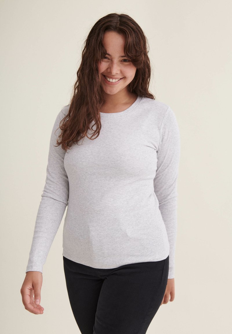 Basic Apparel LUDMILLA - Långärmad tröja - hellgrau/ljusgrå - Zalando.se
