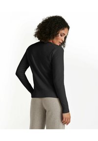 FALKE Basic V-Neck Jersey Cotton-blend - Strickpullover - black/schwarz ...