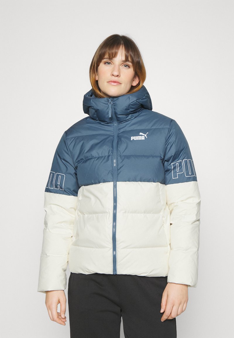 Puma POWER HOODED PUFFER - Down jacket - evening sky/dark blue - Zalando.de