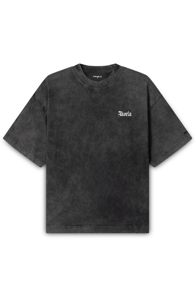 FAVELA OUTLINE WASHED UNISEX - T-shirt con stampa - black/nero - Zalando.it