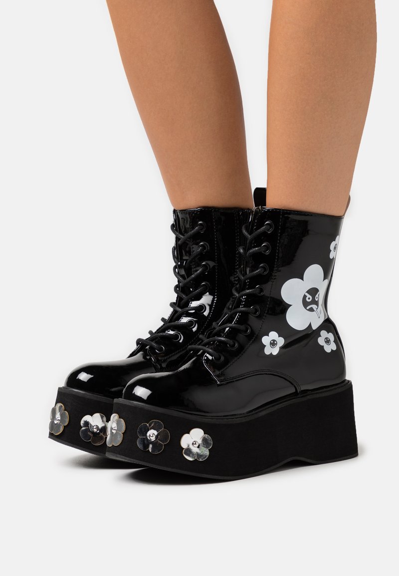 Koi Footwear SILENT SCREAMS PLATFORM BOOTS - Bottines à lacets - black ...