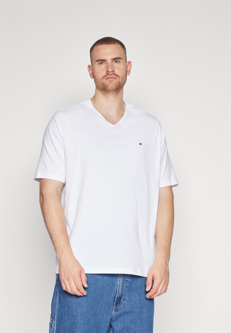 Tommy Hilfiger CORE STRETCH V-NECK TEE - T-Shirt basic - white/weiß ...