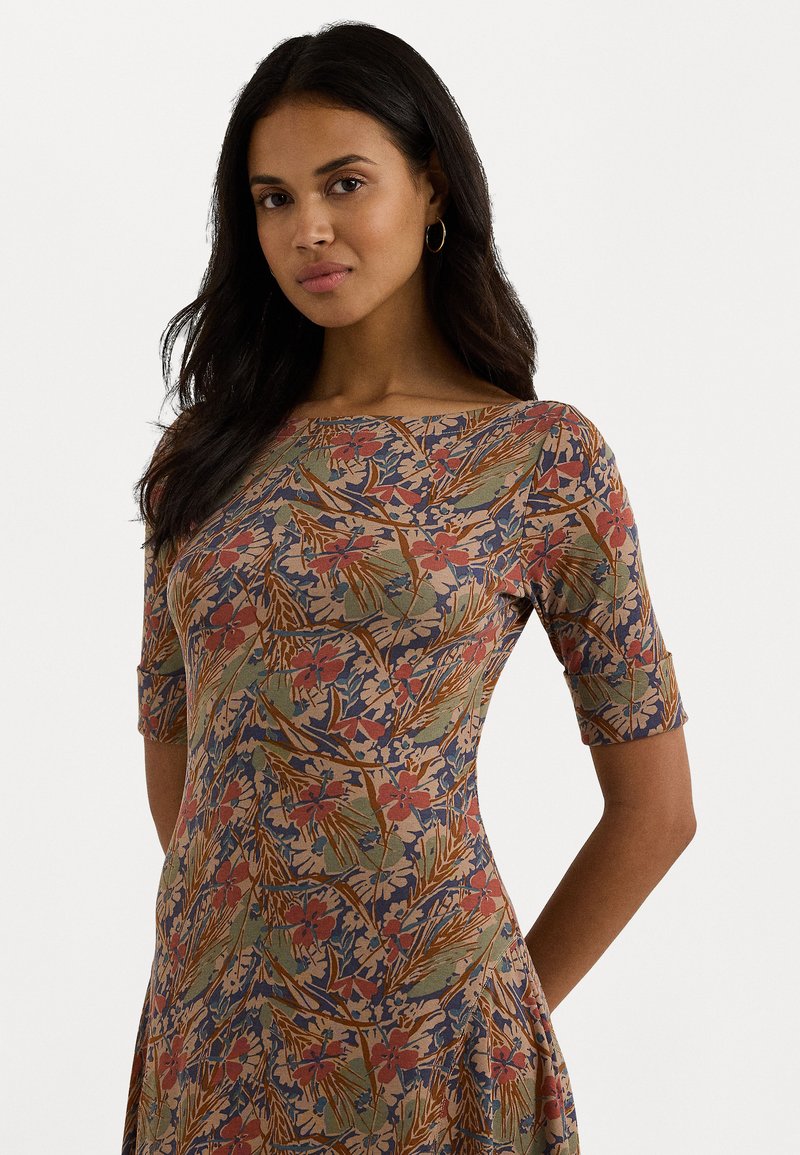 Lauren Ralph Lauren FLORAL STRETCH COTTON MIDI DRESS - Žerzejové šaty ...