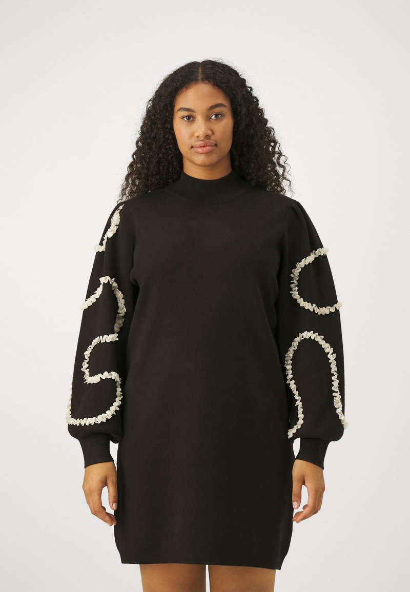 Object Curve OBJDIDI SHORT DRESS - Džemperkleita - black/sandshell ...