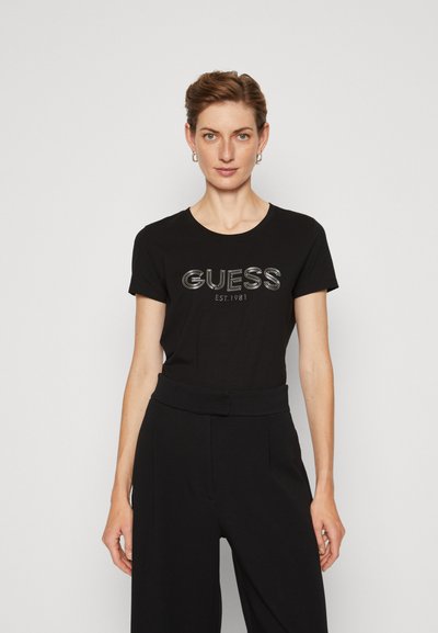 Guess 1981 CRYSTAL EASY TEE - T-Shirt print - jet black/schwarz - Zalando.ch
