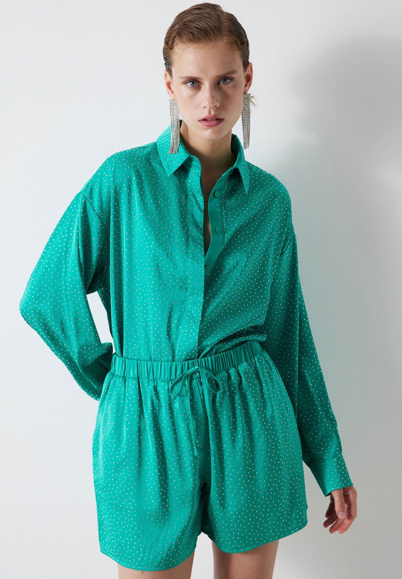 Ipekyol RELAXED FIT SHINY STONE PRINT - Paitapusero - turquaz/turkoosi ...