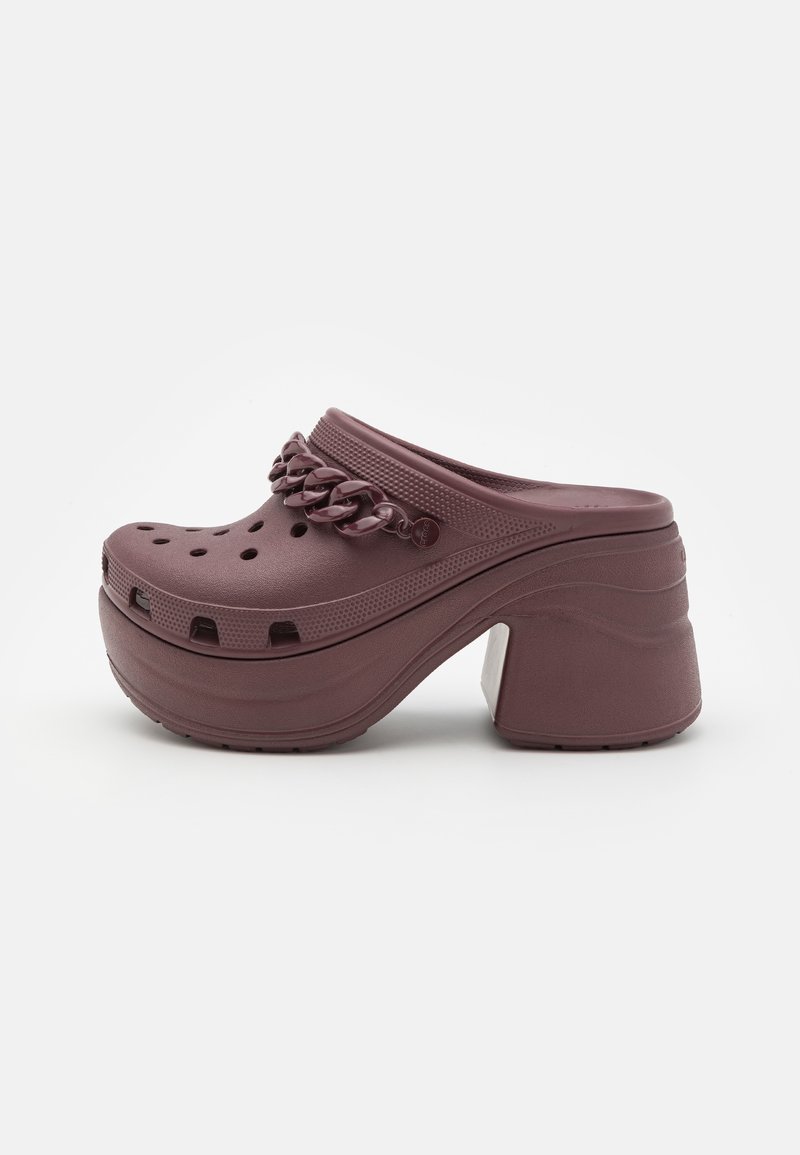 Crocs SIREN CHAIN - Slip-ins med hög sula - dark cherry/vinröd - Zalando.se
