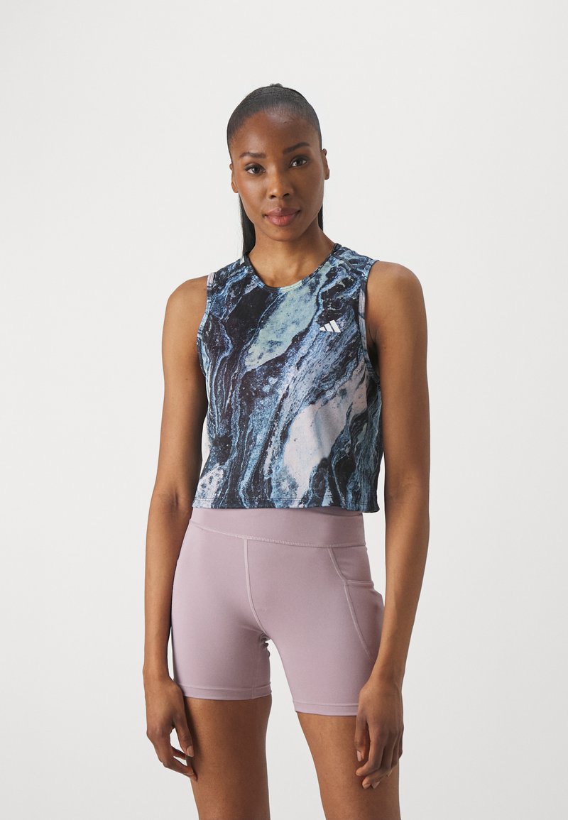adidas Performance TANK - Top - semi blue burst/black/putty mauve/semi ...