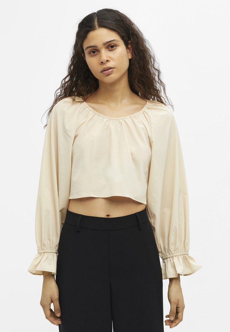 Object CROPPED - Blouse - sandshell/crème - Zalando.be
