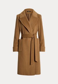 Lauren Ralph Lauren DOUBLE FACED WOOL BLEND WRAP COAT - Klasikinis paltas - honey tan/gelsvai ...