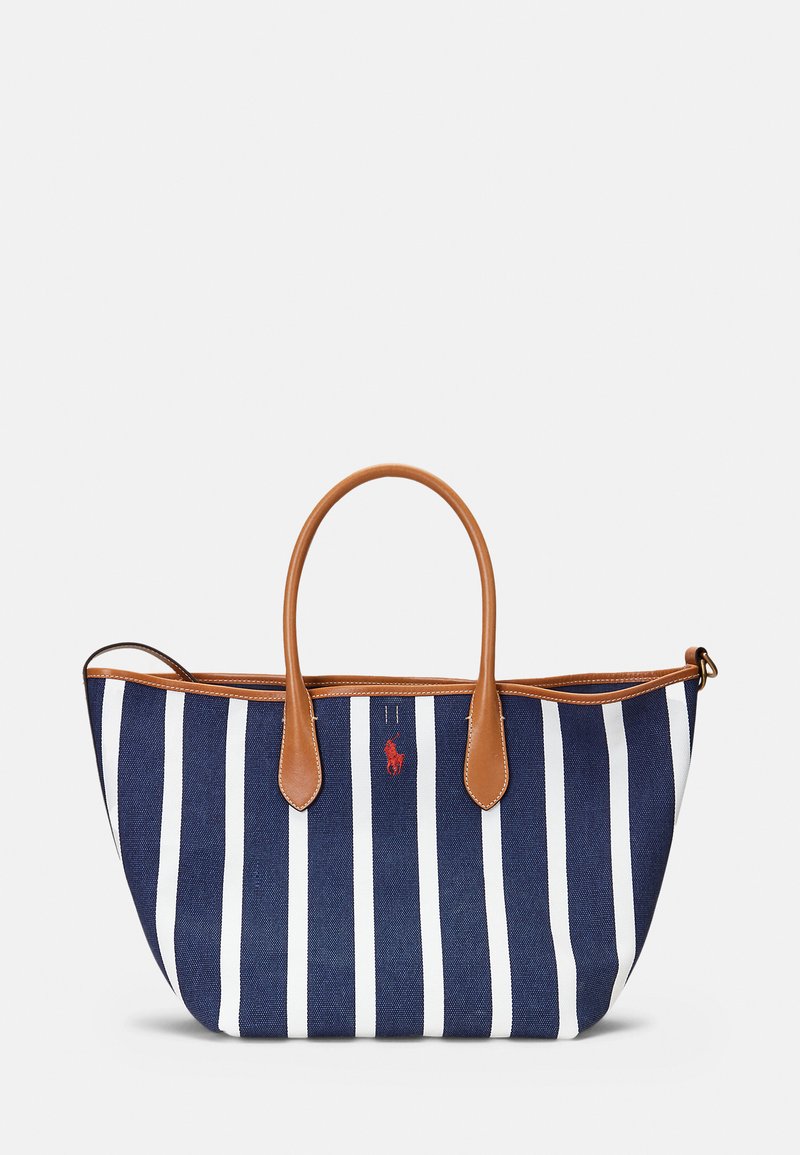 Polo Ralph Lauren TOTE MEDIUM - Tote bag - newport navy/white/blue ...