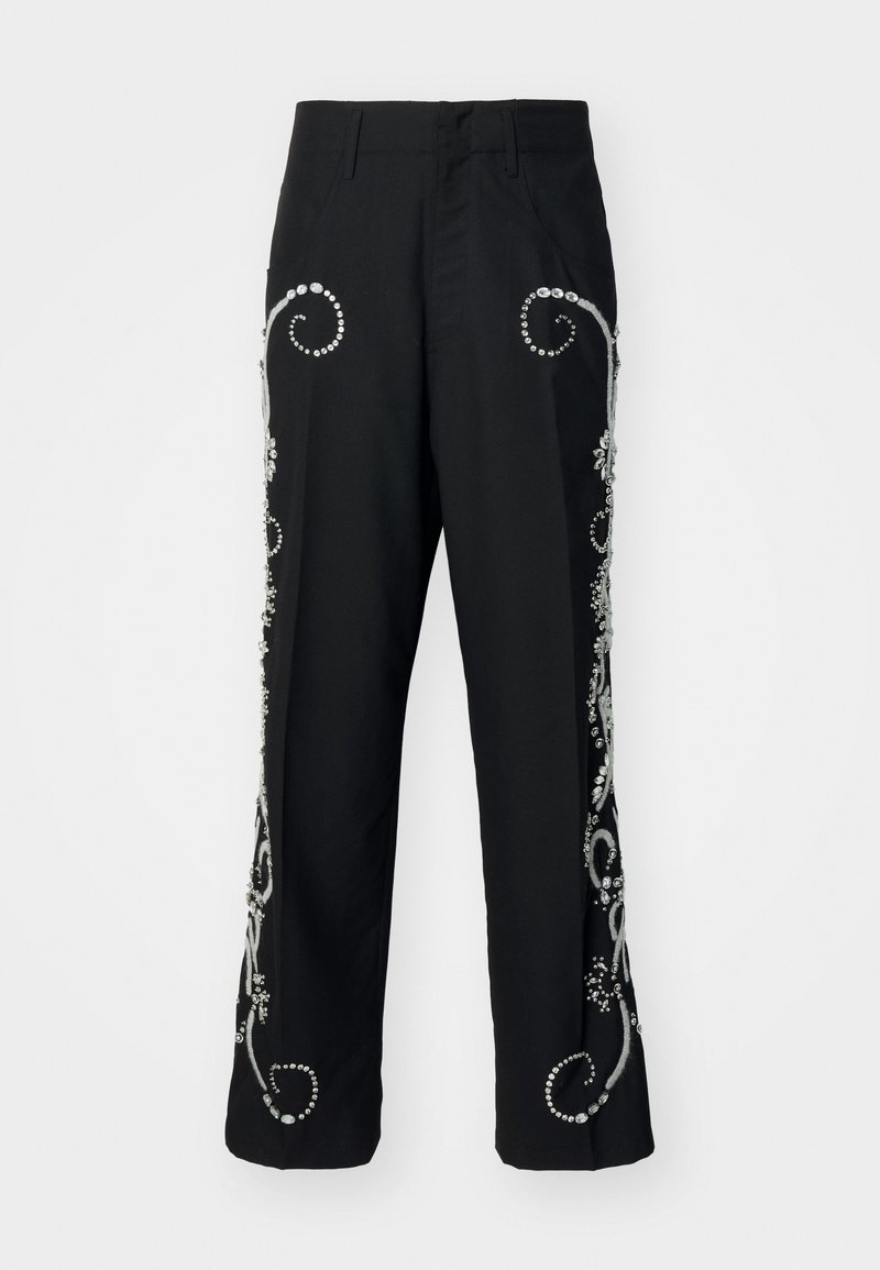 BLUEMARBLE EMBROIDERED BAGGY PANTS - Trousers - jet black/black ...